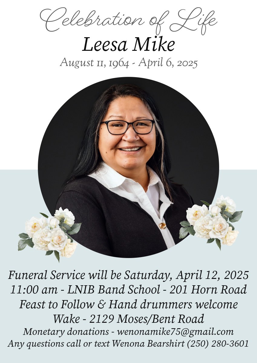 Celebration of Life for Leesa Mike – Lower Nicola Indian Band
